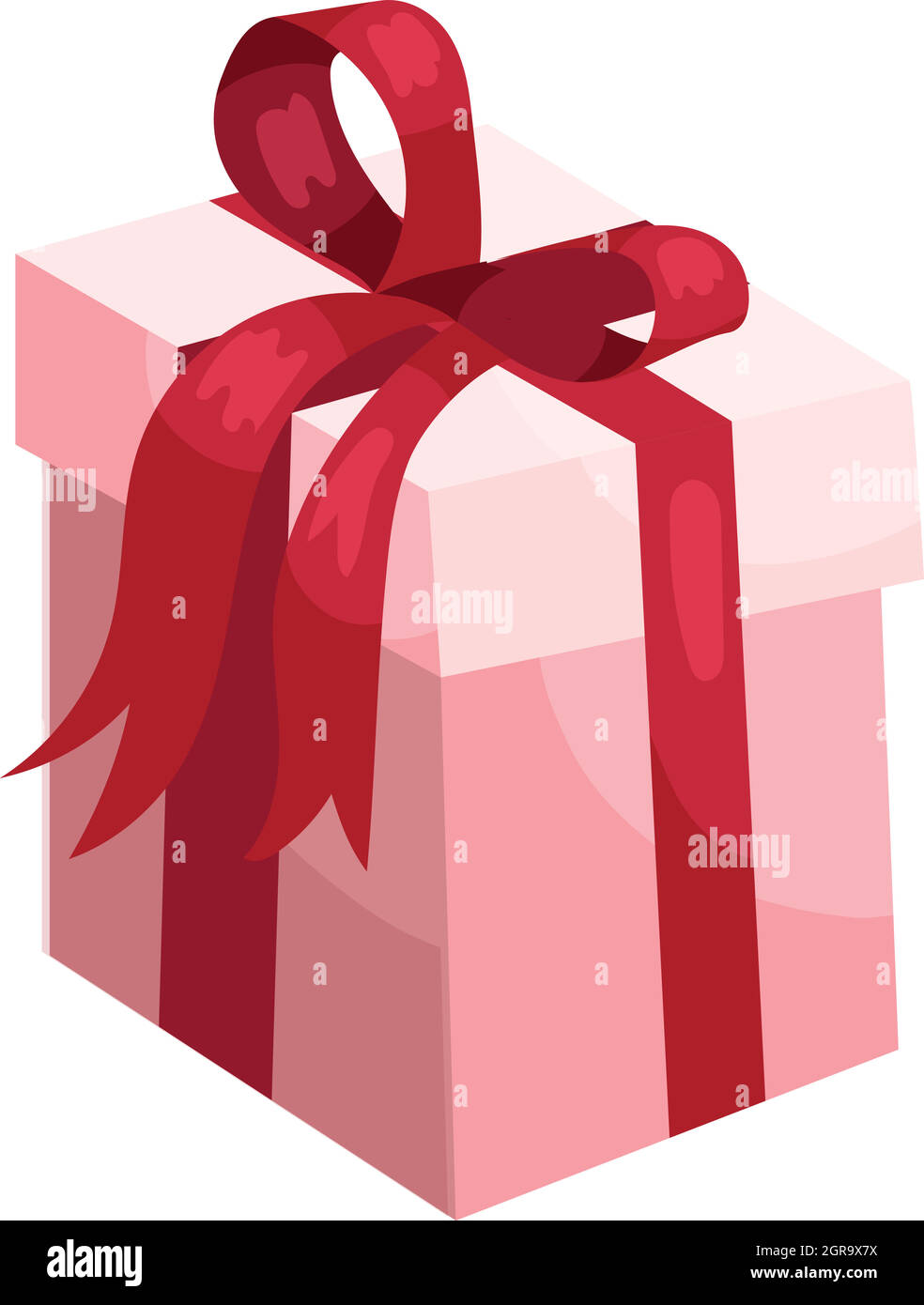 Gift box, ribbon and bow icon, cartoon style Stock Vector Image & Art ...