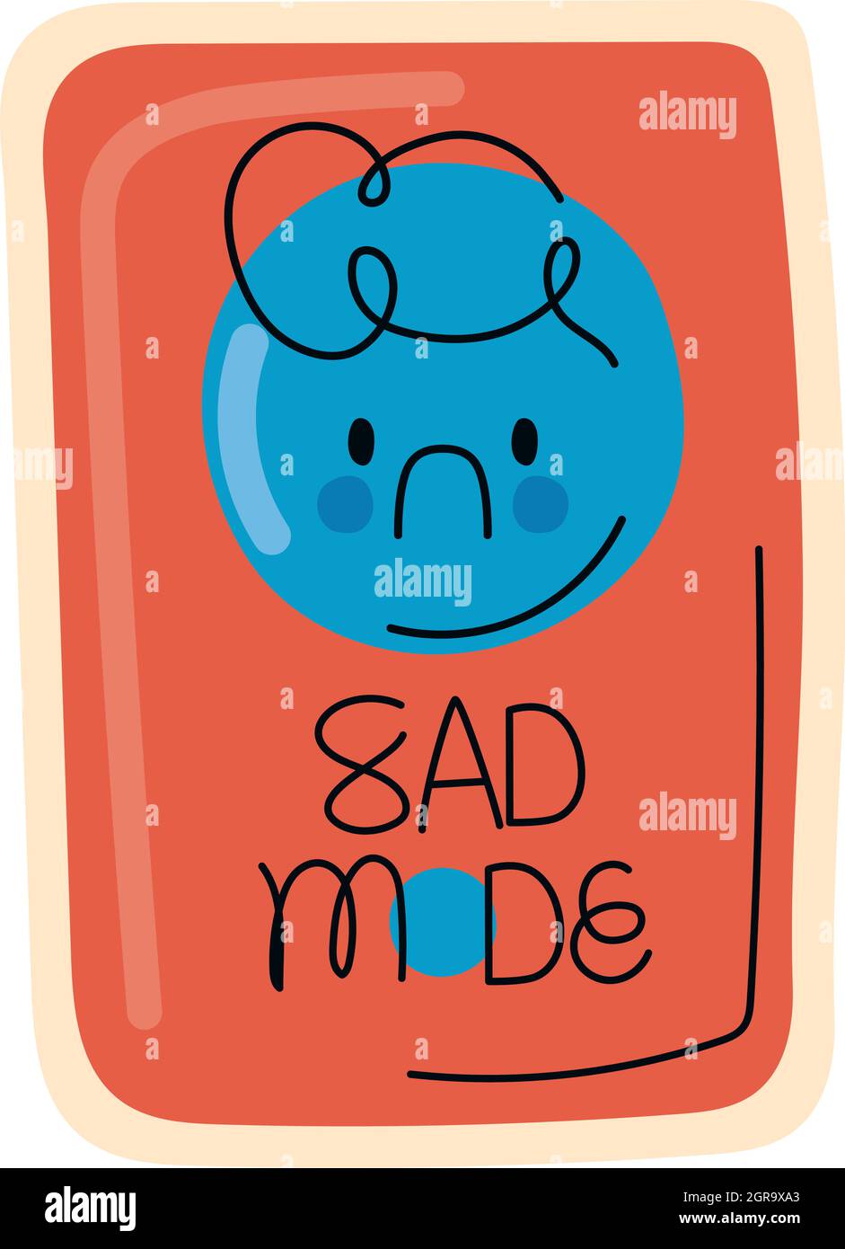 sad mode sticker Stock Vector Image & Art - Alamy