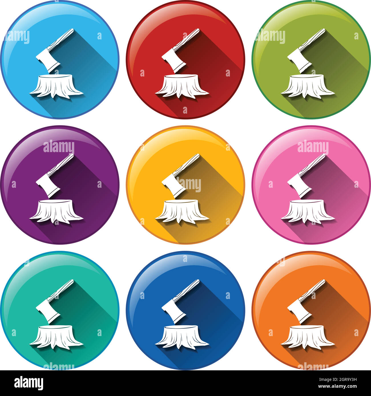 Round icons with stumps Stock Vector Image & Art - Alamy