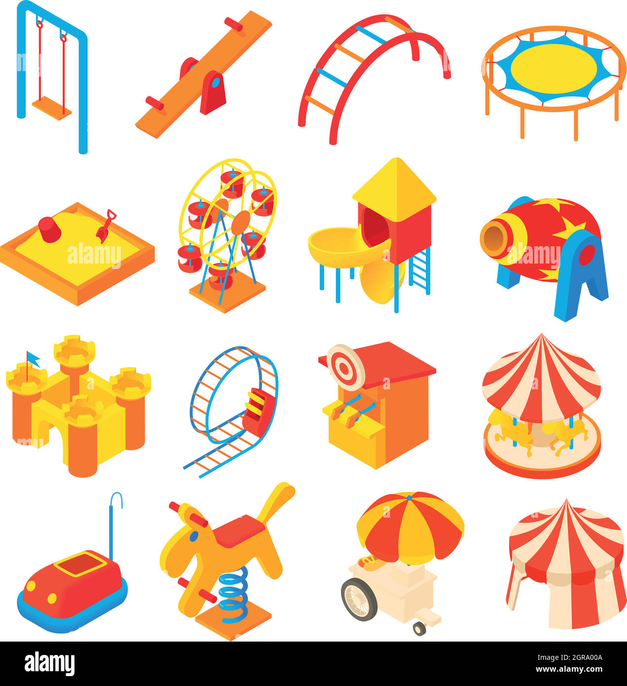 Carousel amusement park vector Cut Out Stock Images & Pictures - Alamy