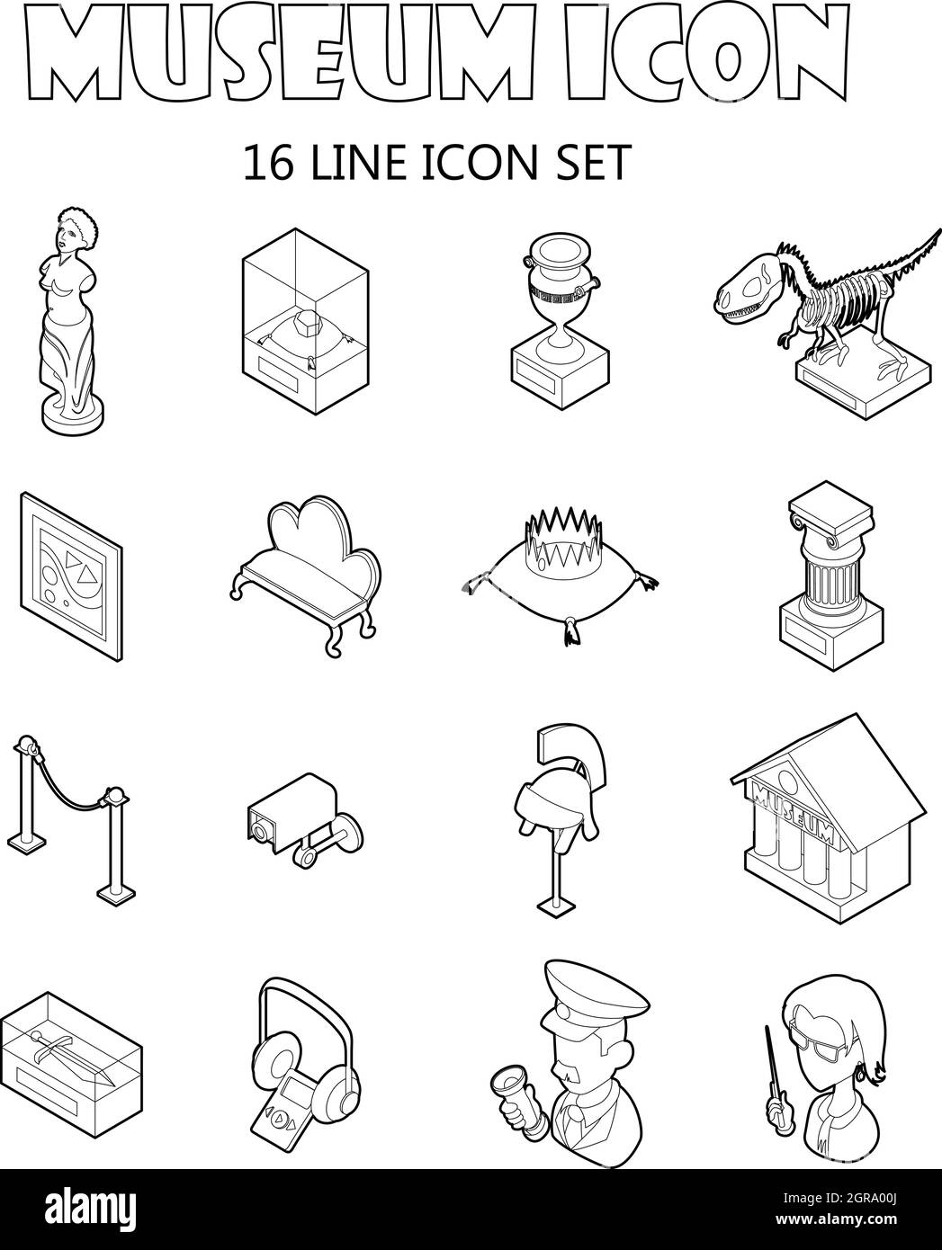 Museum icons set,outline style Stock Vector Image & Art - Alamy