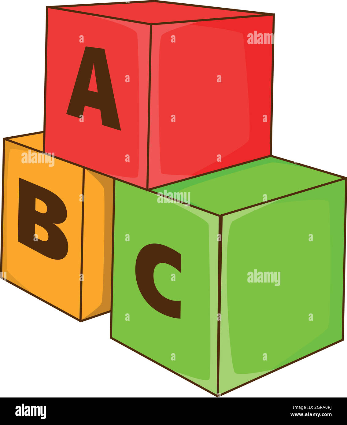 Children cubes with letters icon, cartoon style Stock Vector Image ...