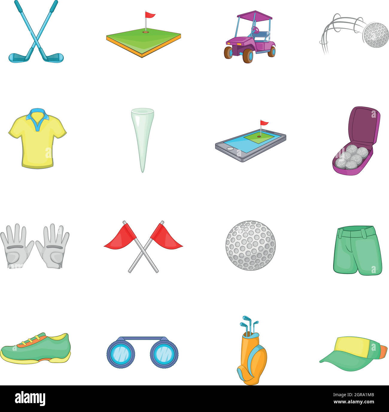 Golf icons set, cartoon style Stock Vector Image & Art - Alamy