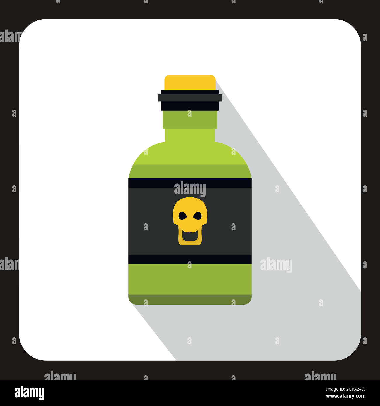 Skull icon flat color Stock Vector Images - Alamy