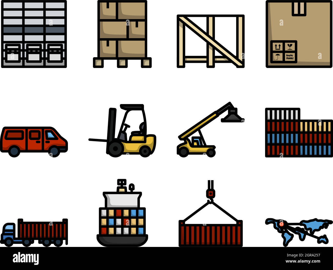 Logistics Icon Set Stock Vector Image & Art - Alamy
