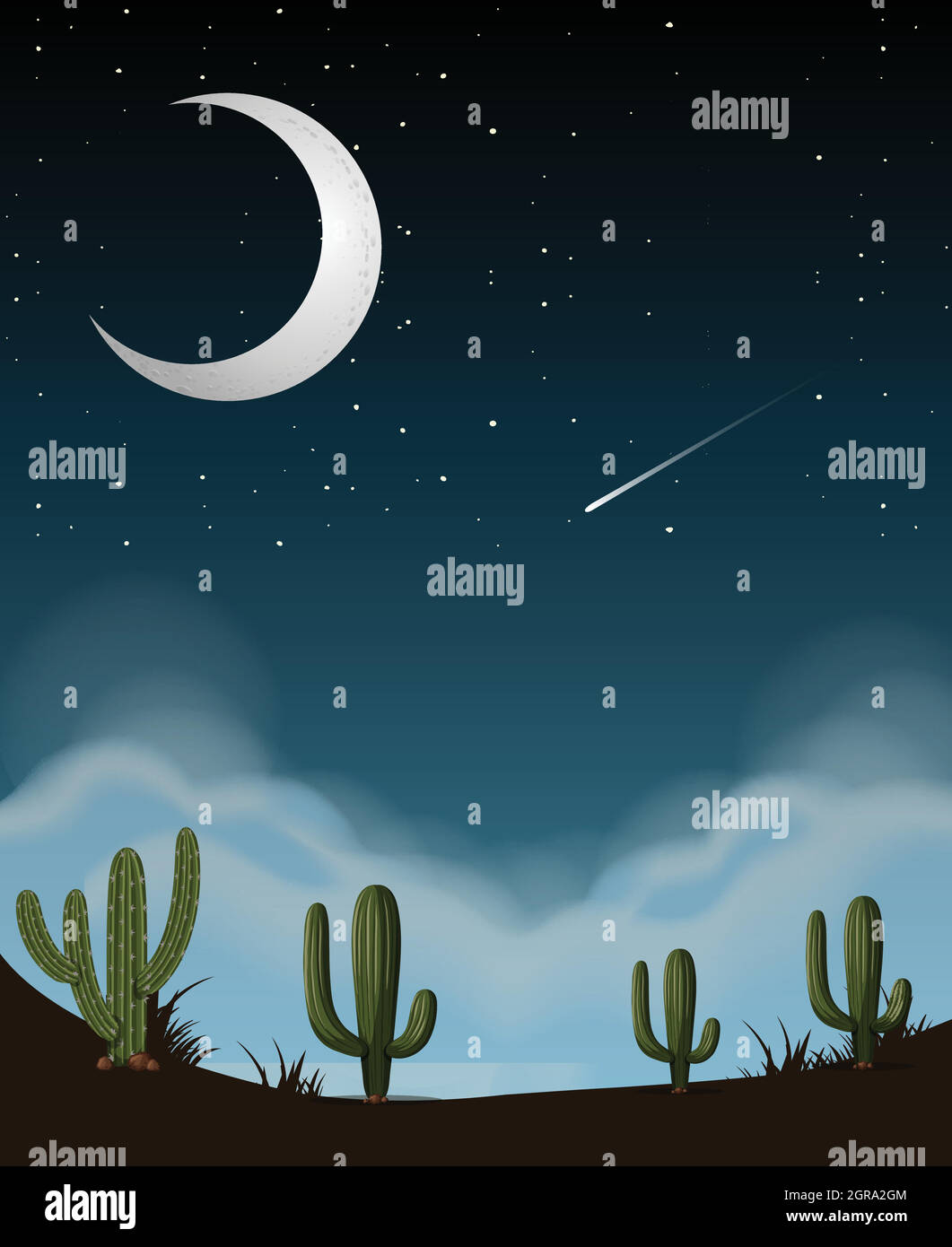 A desert at night Stock Vector Image & Art - Alamy
