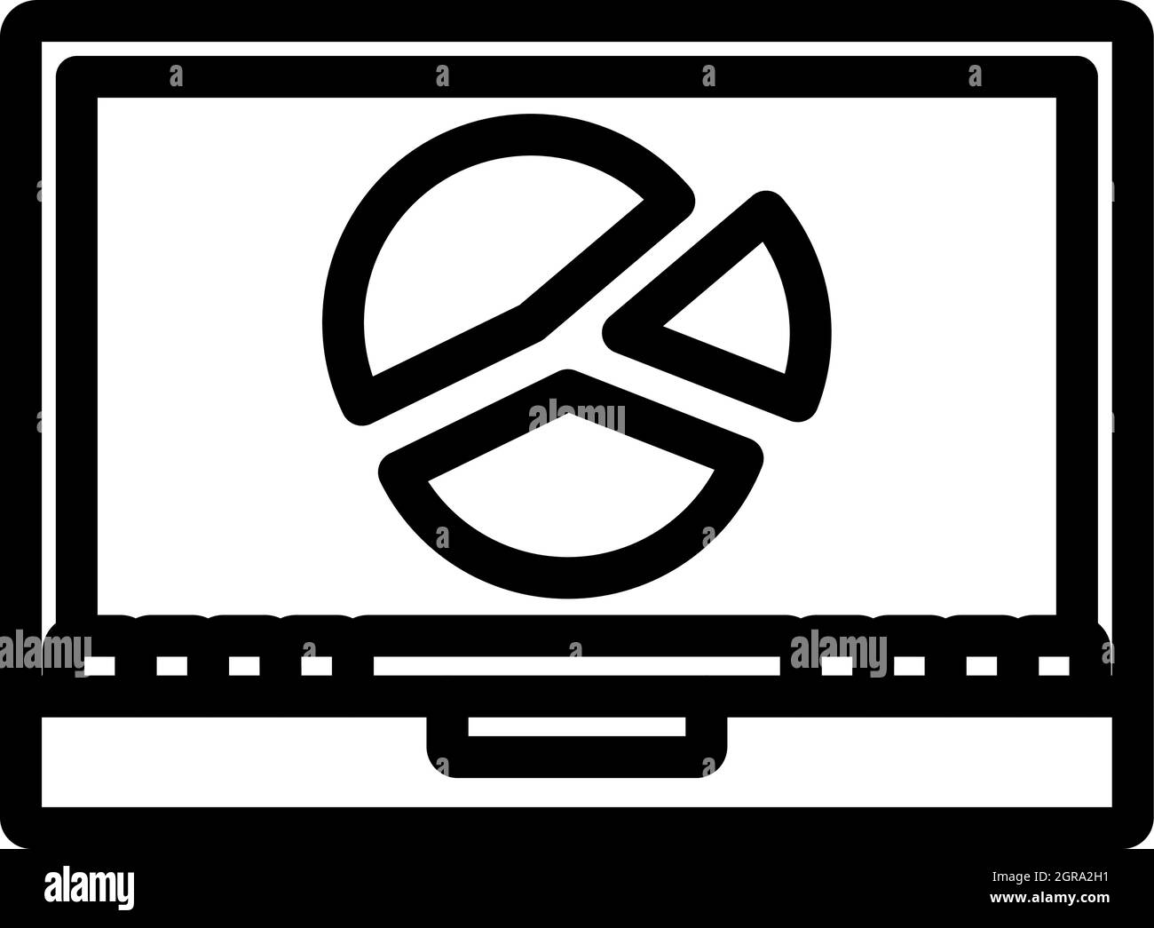 Laptop With Analytics Diagram Icon Stock Vector Image & Art - Alamy