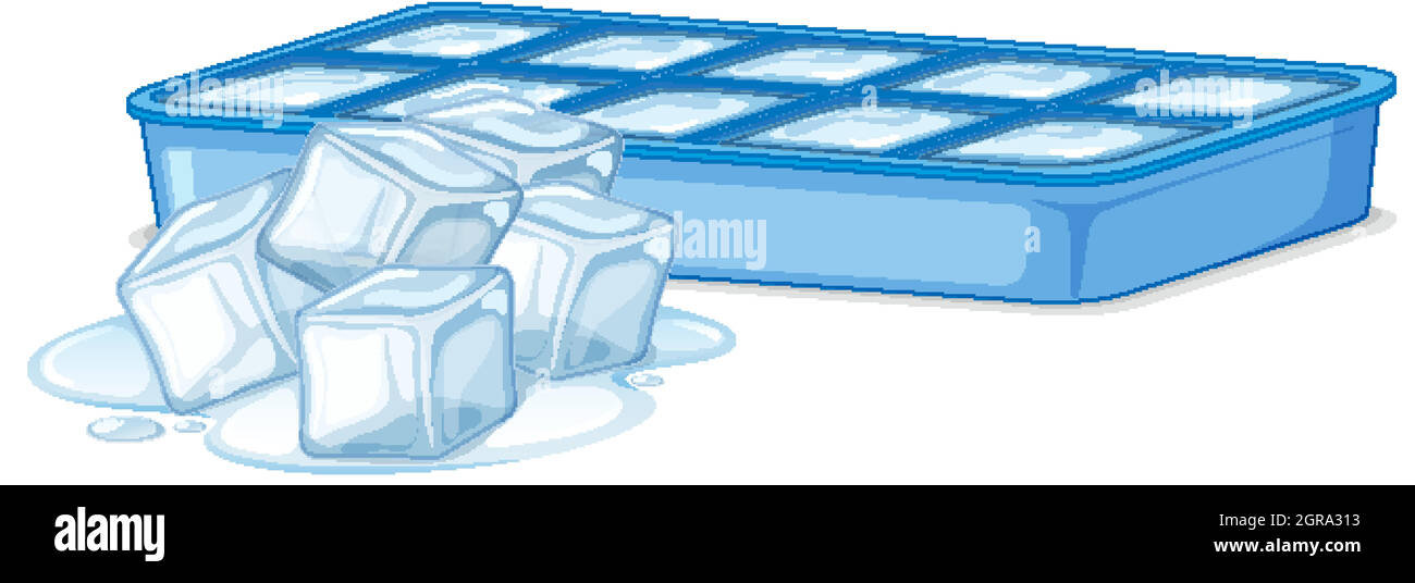 Ice cubes in ice box on white background Stock Vector Image & Art - Alamy