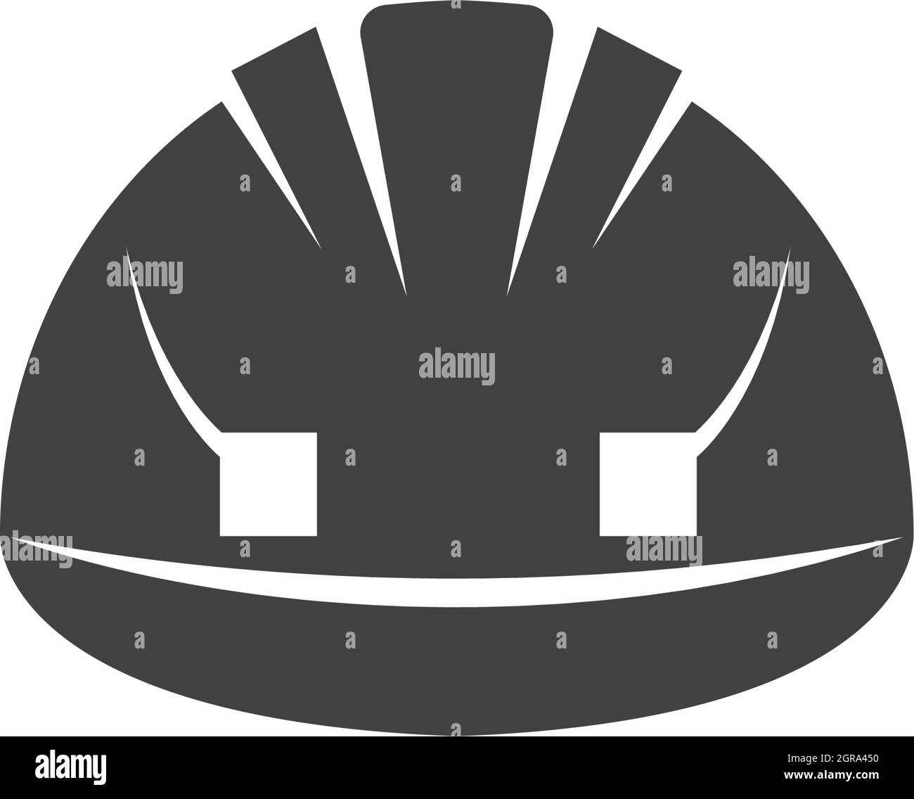 Vector illustration worker helmet Black and White Stock Photos & Images ...