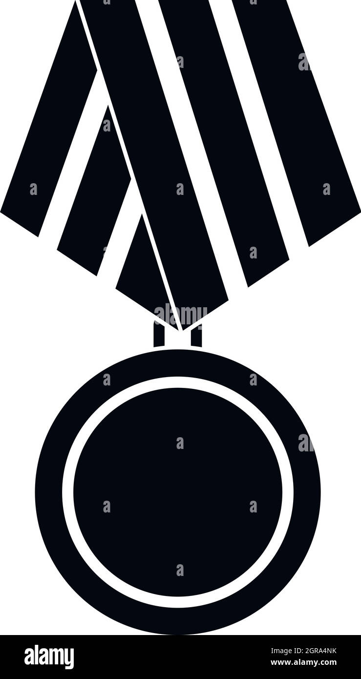 Golden medal icon black Stock Vector Images - Alamy