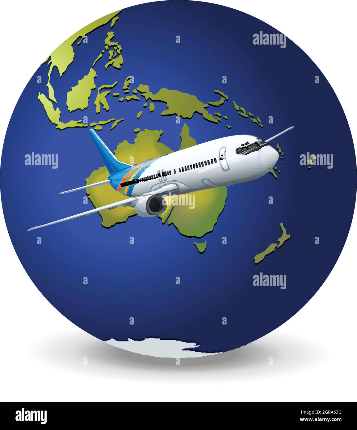 Earth globe airplane Stock Vector Images - Alamy