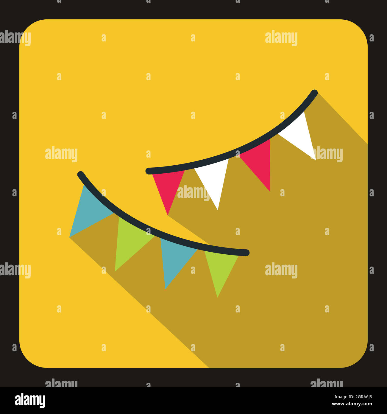 Colorful party flags icon, flat style Stock Vector Image & Art - Alamy