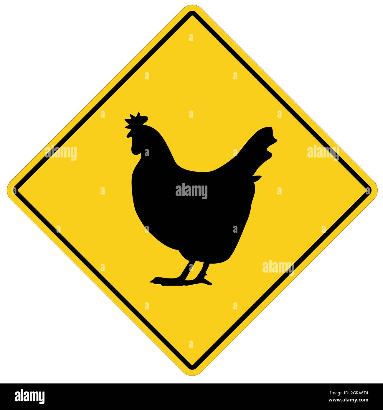 Chicken crossing sign on white background. Chicken symbol. chicken ...
