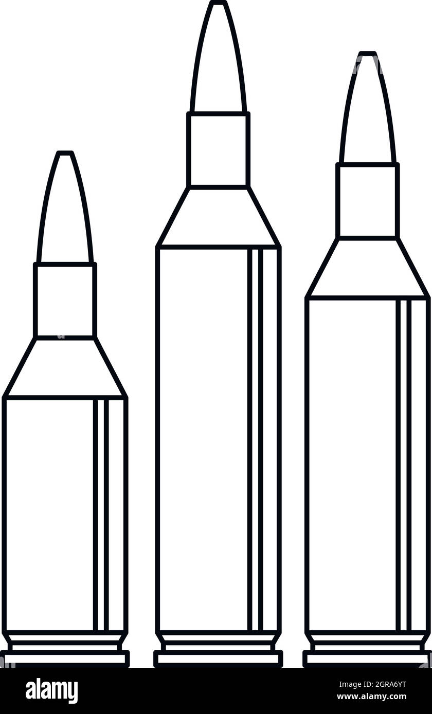 Bullet ammunition icon, outline style Stock Vector Image & Art - Alamy