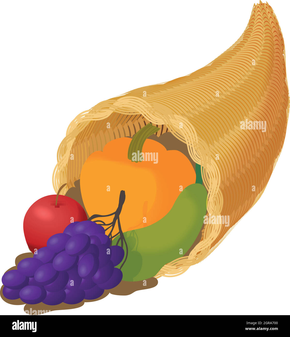 Cornucopia with fruit icon, cartoon style Stock Vector Image & Art - Alamy