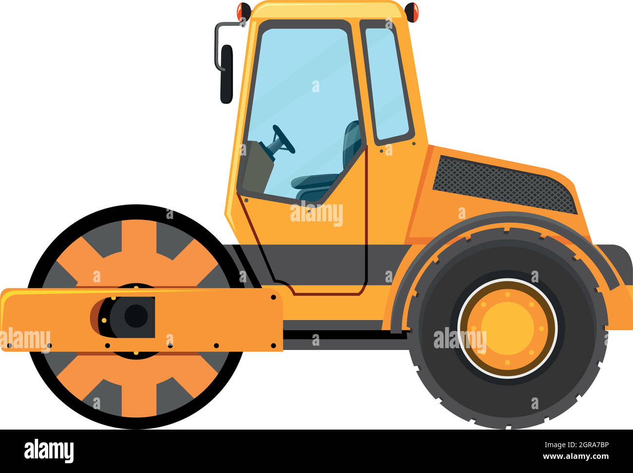 Road roller machine on white background Stock Vector Image & Art - Alamy