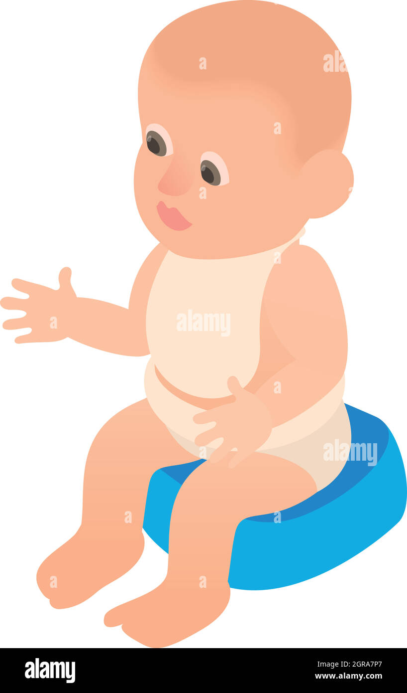 Boy sitting on the potty icon, cartoon style Stock Vector Image & Art ...