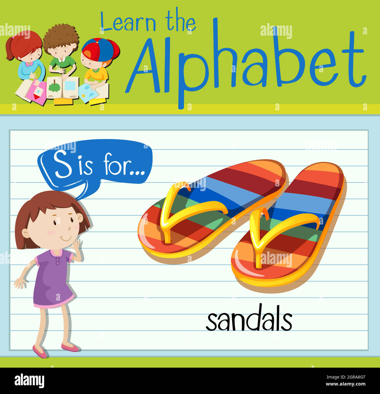 Flashcard letter S is for sandals Stock Vector Image & Art - Alamy