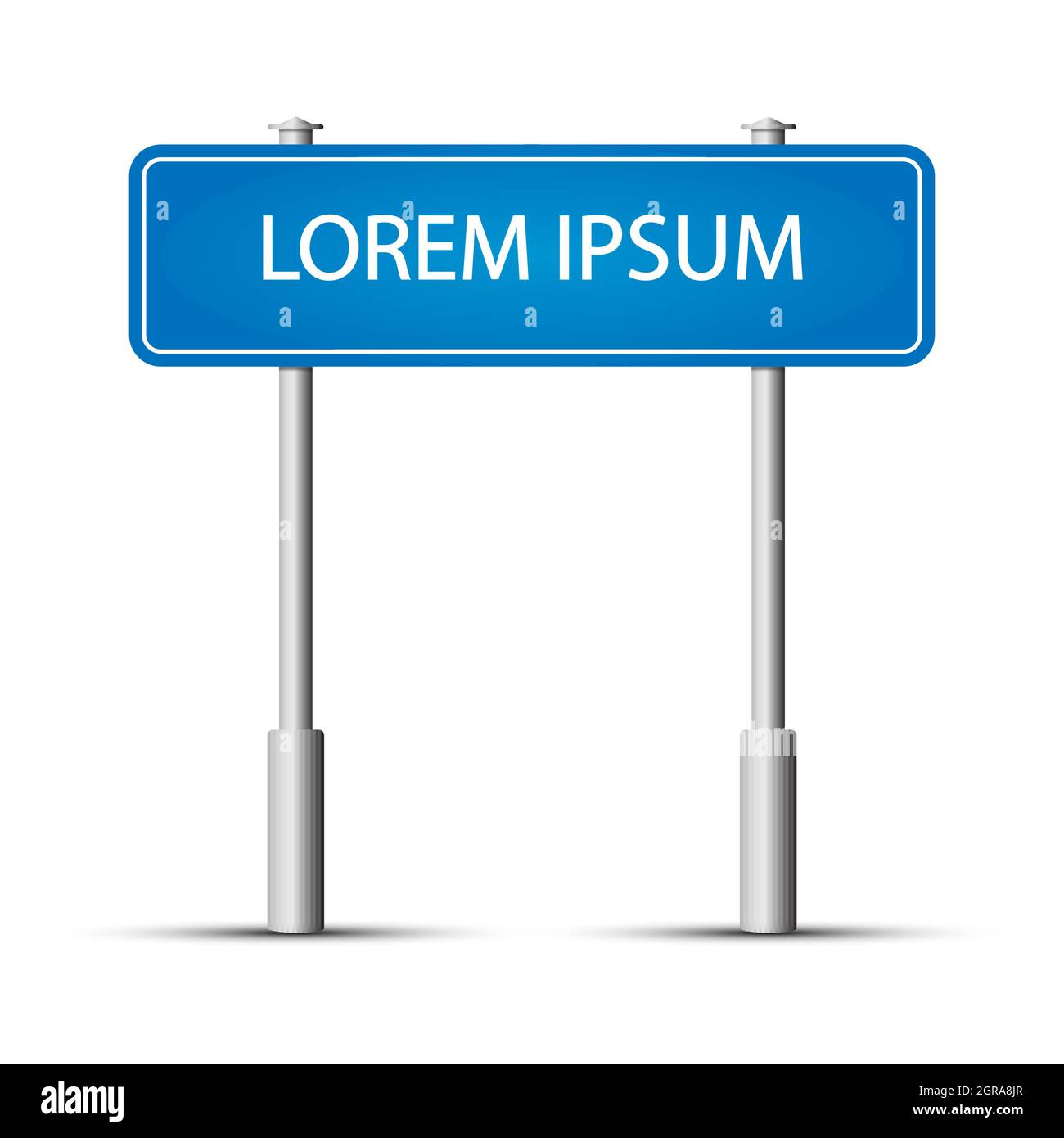 blue road sign with a place for an inscription, information or ...