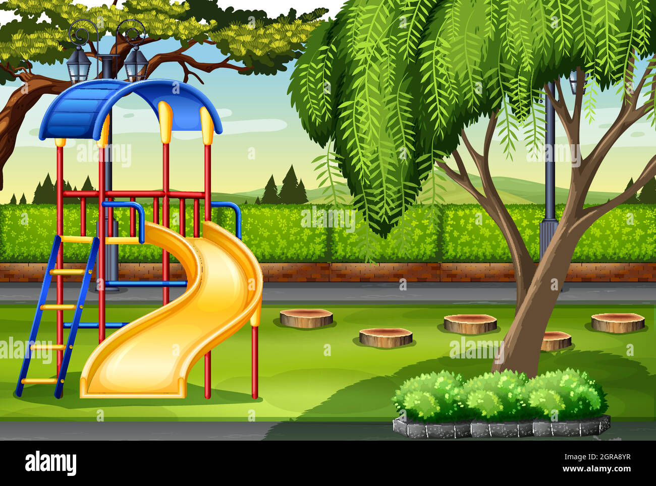 Ladder in the forest Stock Vector Images - Alamy