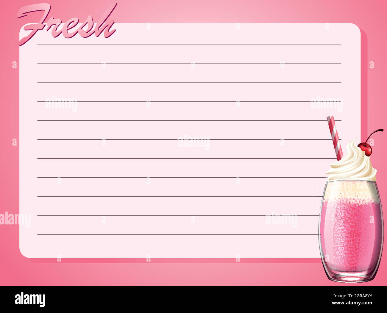 Line paper template with pink cocktail Stock Vector Image & Art - Alamy