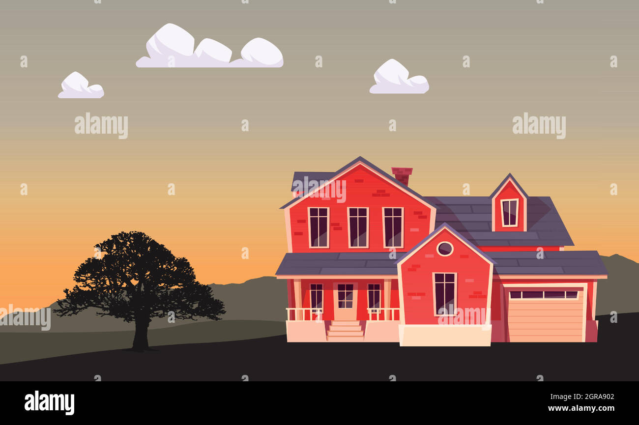 Night house window light Stock Vector Images - Alamy