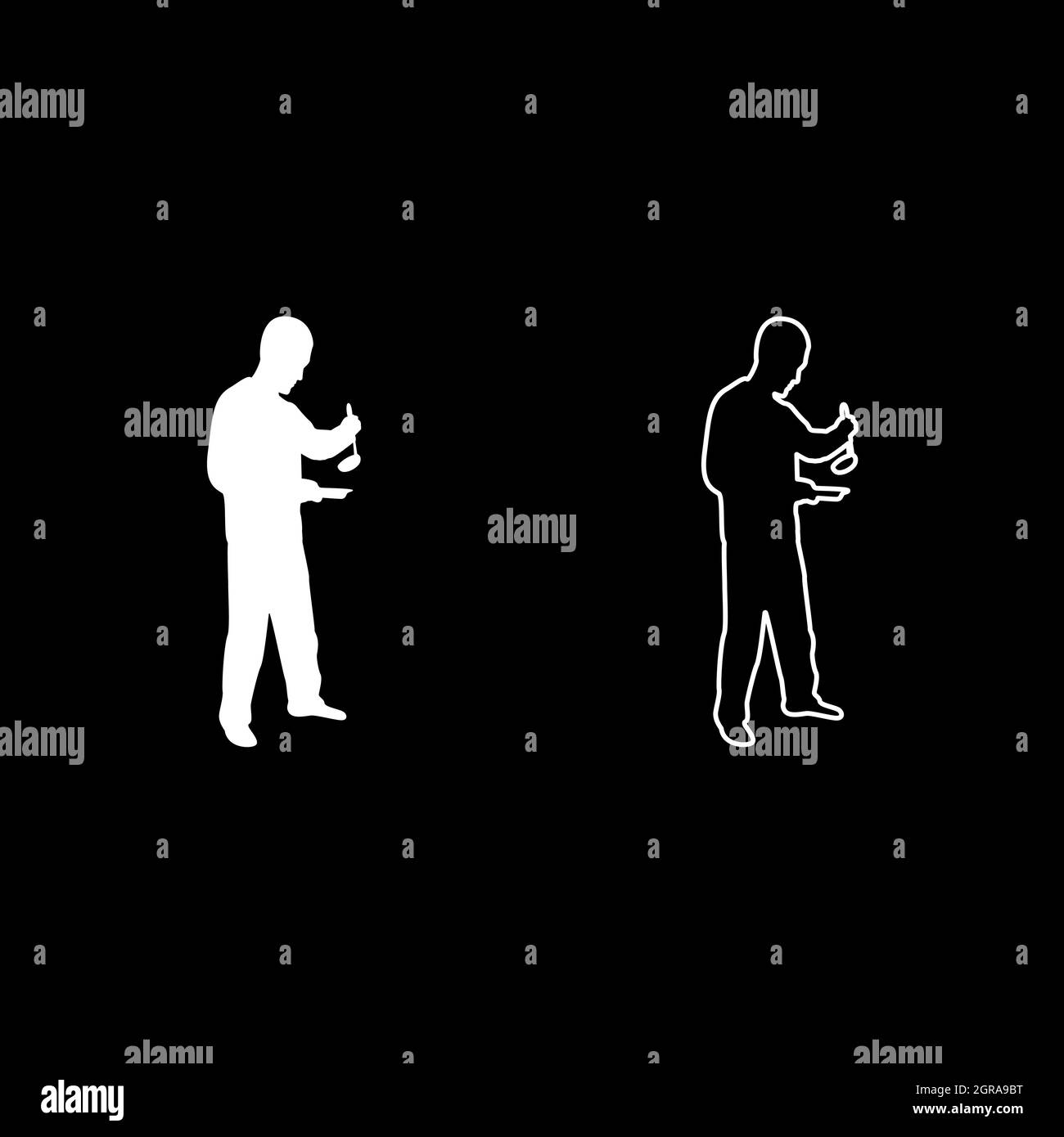 Chef preparing dish in kitchen Black and White Stock Photos & Images ...