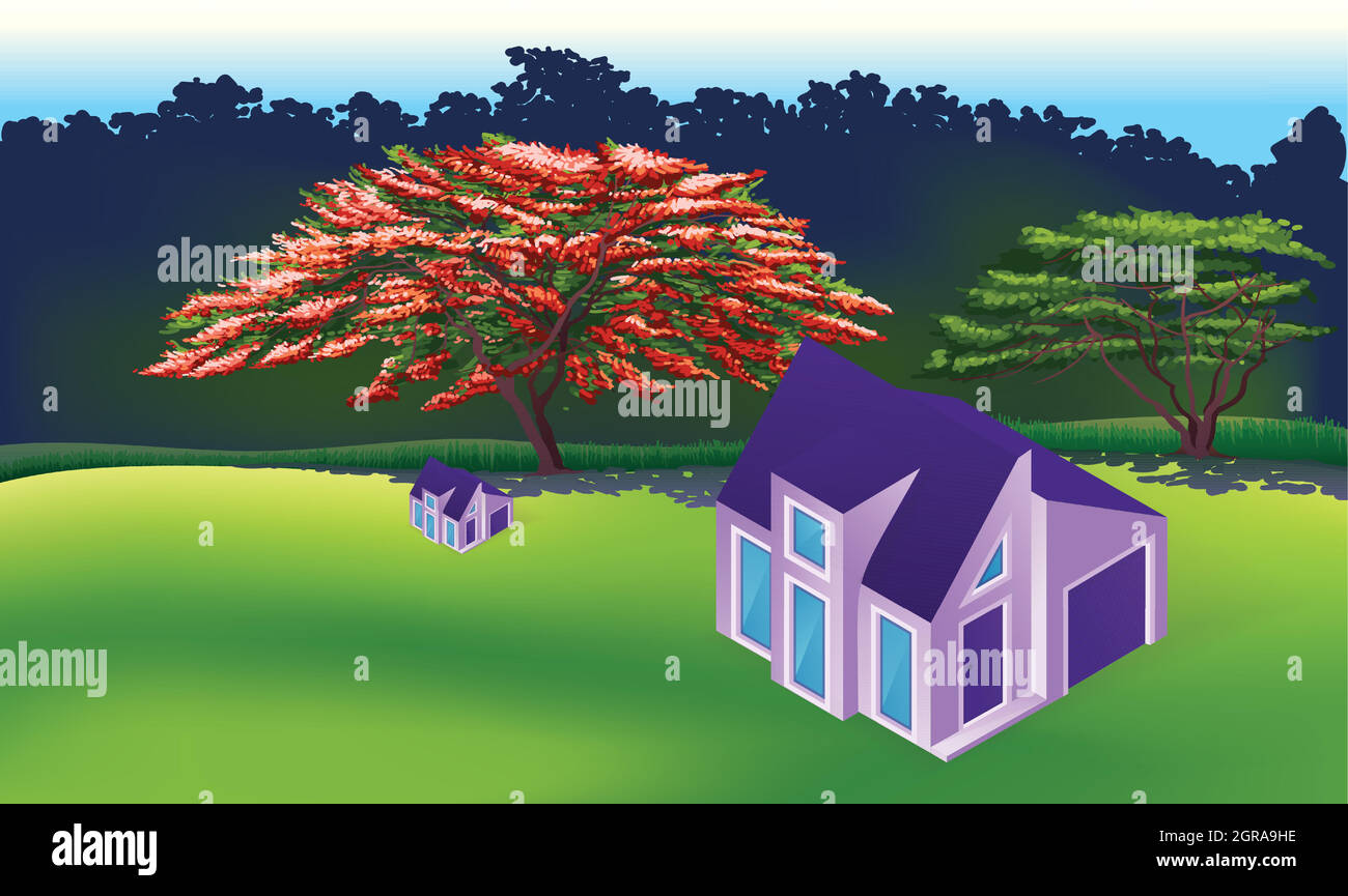 Floral village Stock Vector Images - Alamy