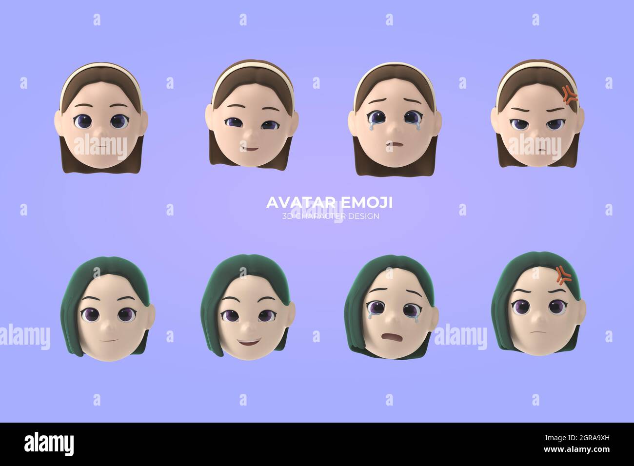 3D rendered avatar woman character with emotions, metaverse, virtual ...