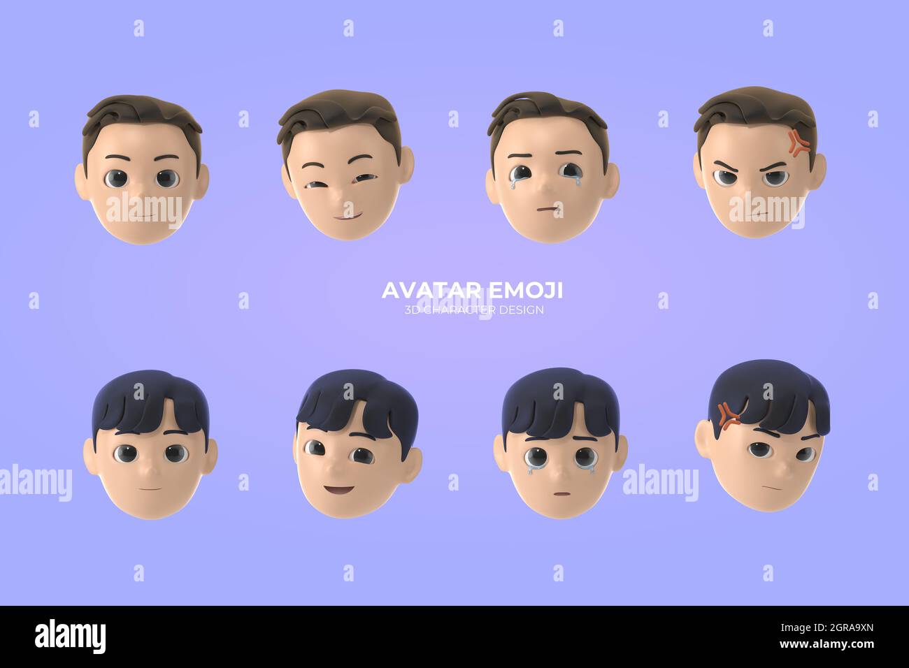 3D rendered avatar man character with emotions in metaverse, virtual ...