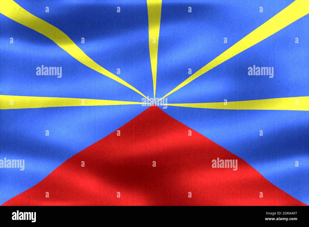 Reunion Flag - Realistic Waving Fabric Flag Stock Photo - Alamy