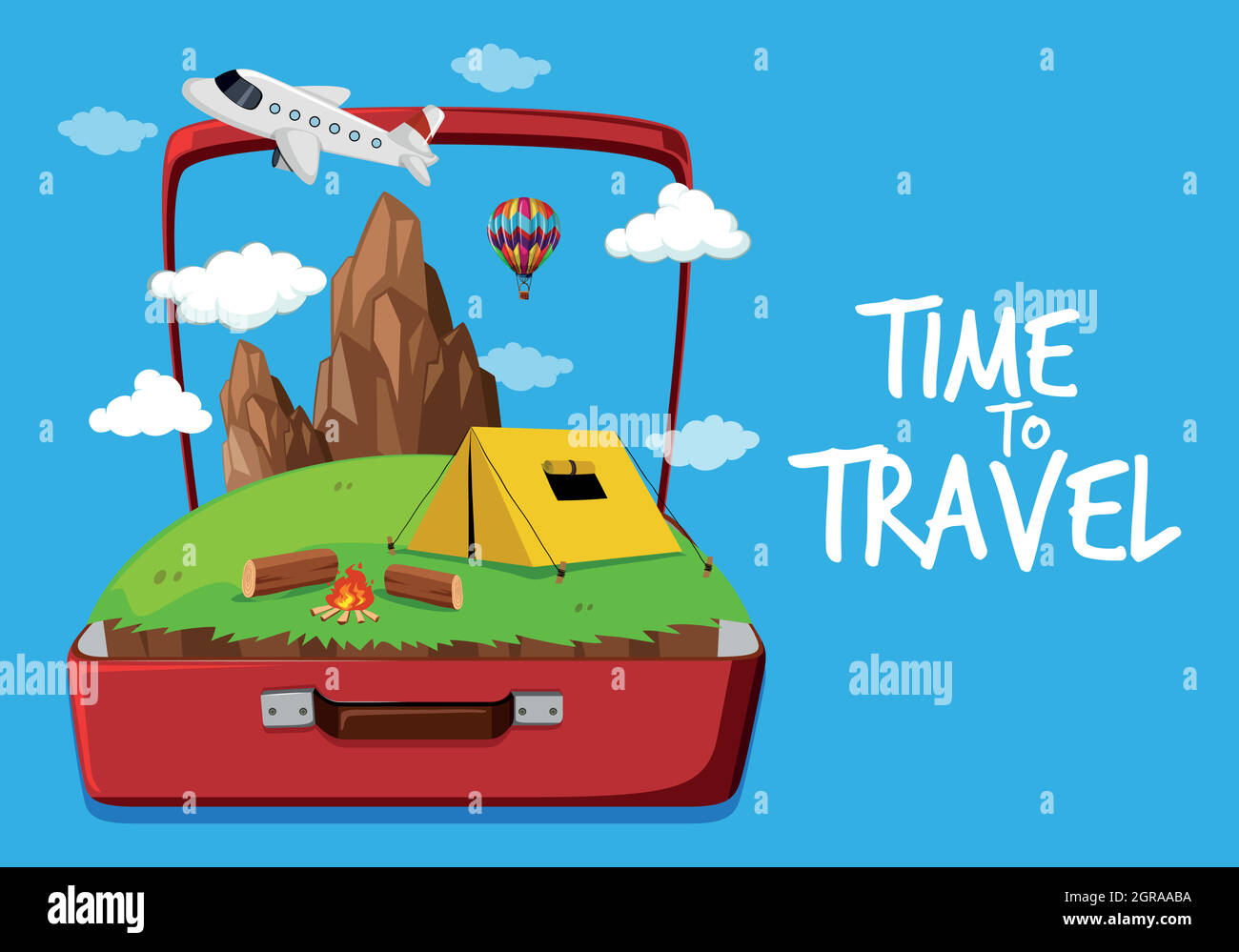 Vacation time travel suitcase Stock Vector Images - Alamy