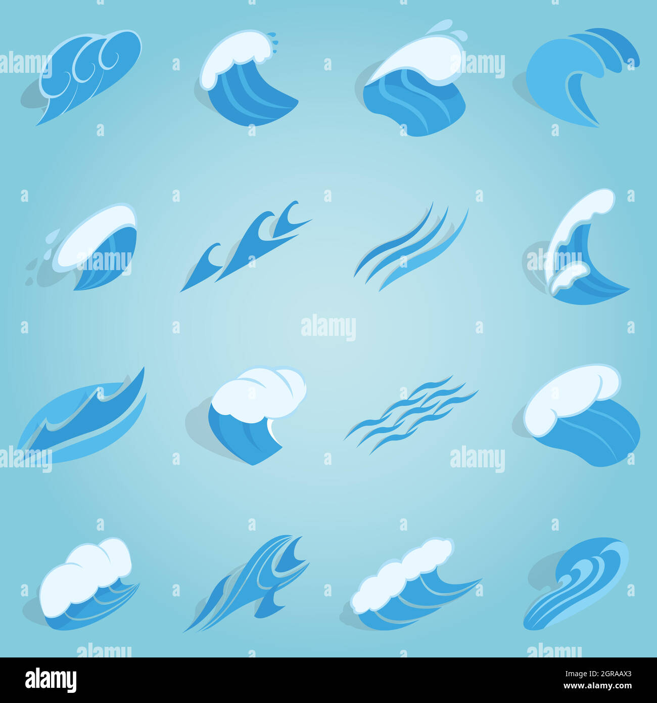 Water wave set icons, isometric 3d style Stock Vector Image & Art - Alamy