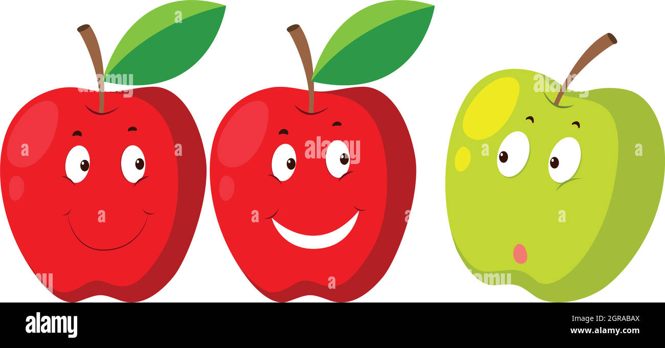 Fresh apple with faces Stock Vector Image & Art - Alamy