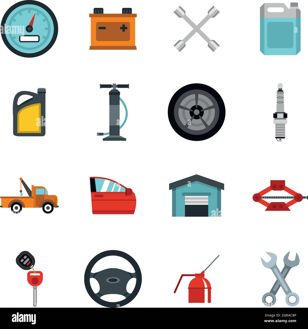 Car maintenance repair icons set hi-res stock photography and images ...
