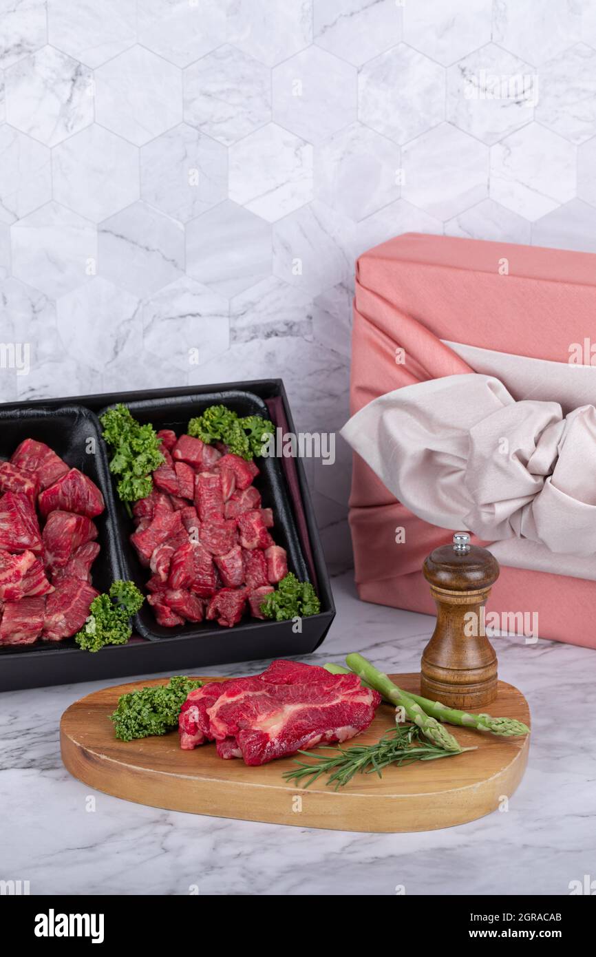 beef gift set for holidays, typical Korean holiday pack Stock Photo - Alamy