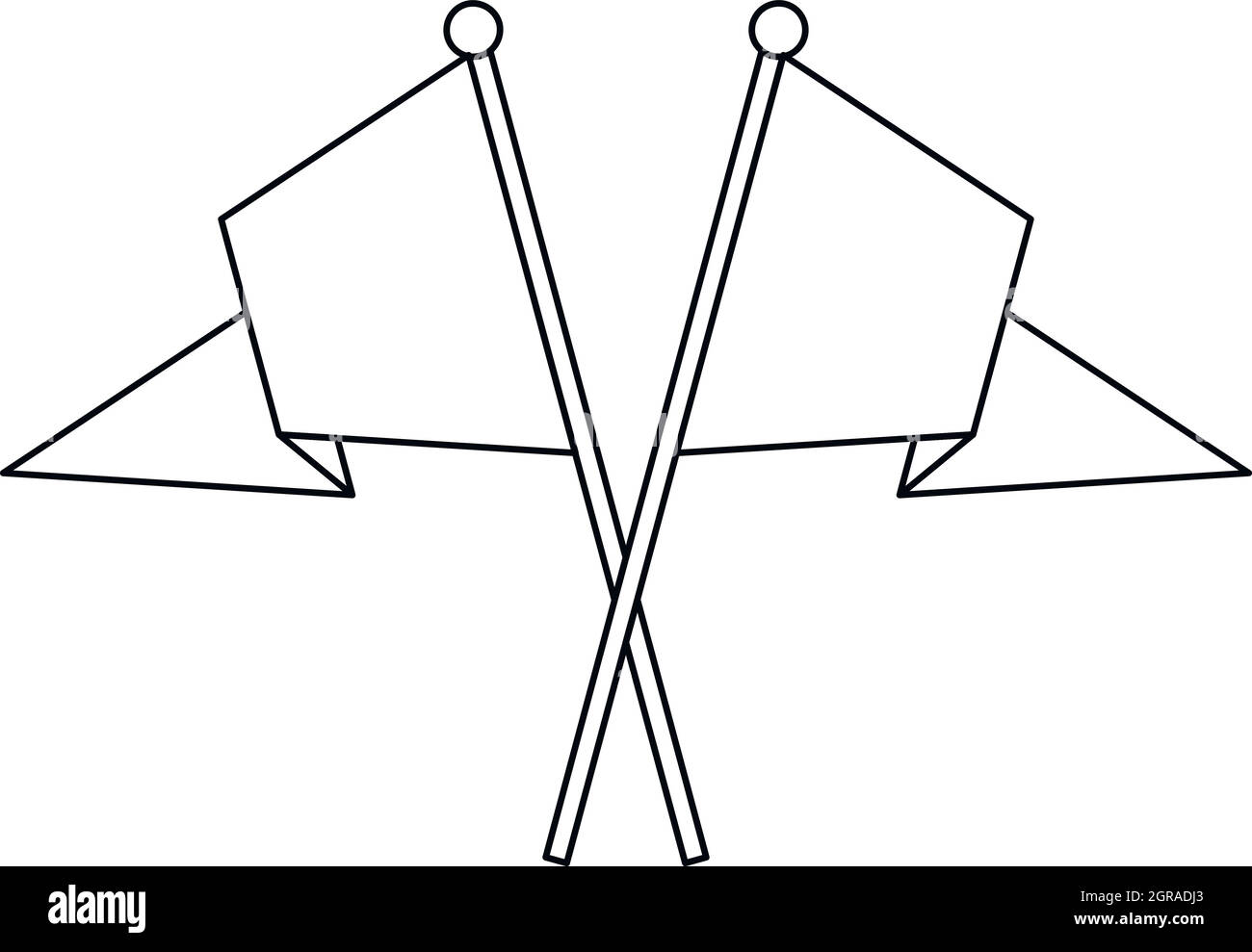 Two crossed flags icon, outline style Stock Vector Image & Art - Alamy