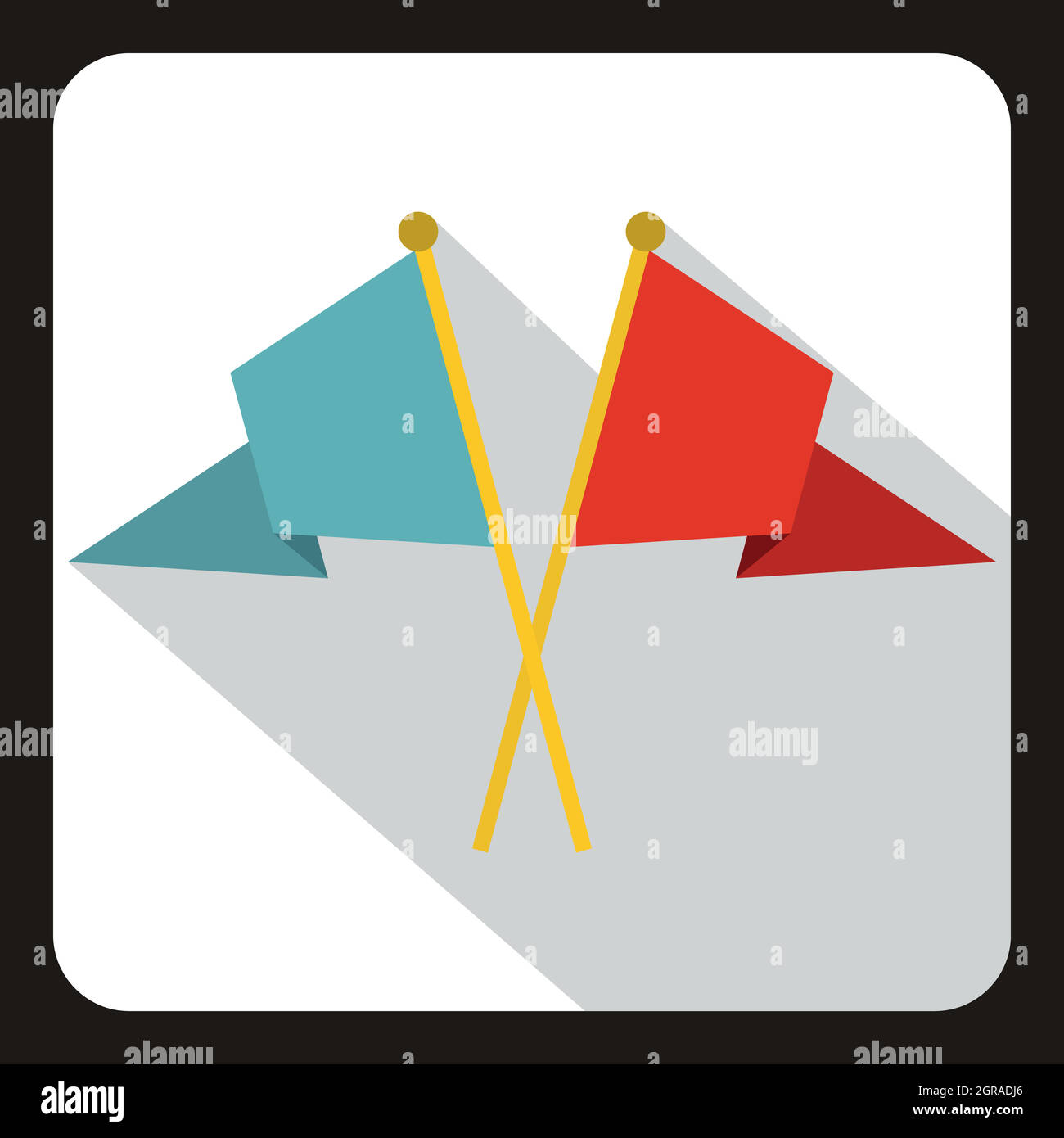 Red and blue flags icon, flat style Stock Vector Image & Art - Alamy