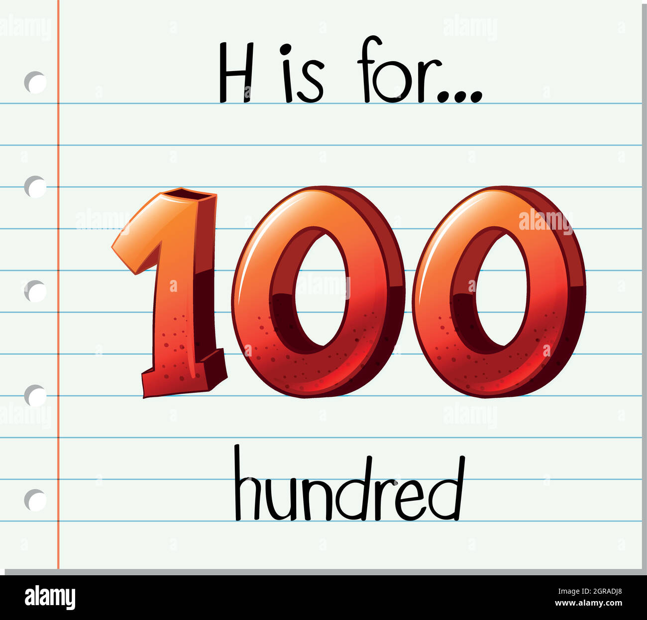 Flashcard letter H is for hundred Stock Vector Image & Art - Alamy