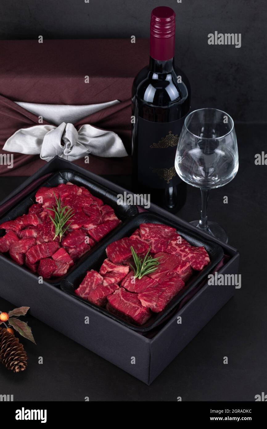 beef gift set for holidays, typical Korean holiday pack Stock Photo - Alamy