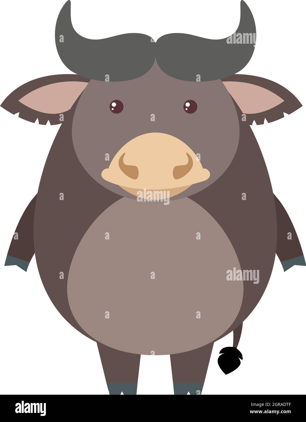 Gray buffalo on white background Stock Vector Image & Art - Alamy