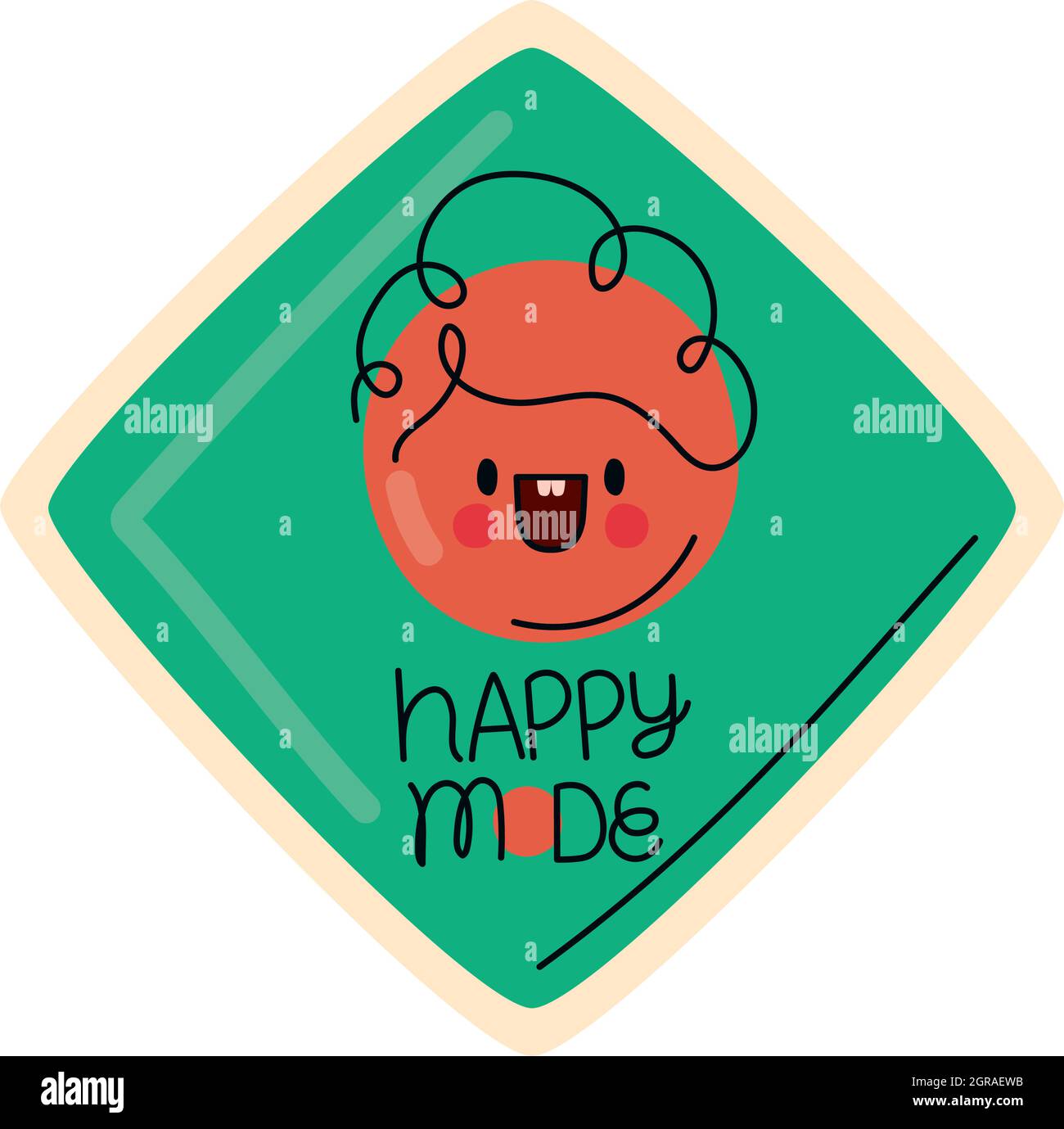 happy mode sticker Stock Vector Image & Art - Alamy