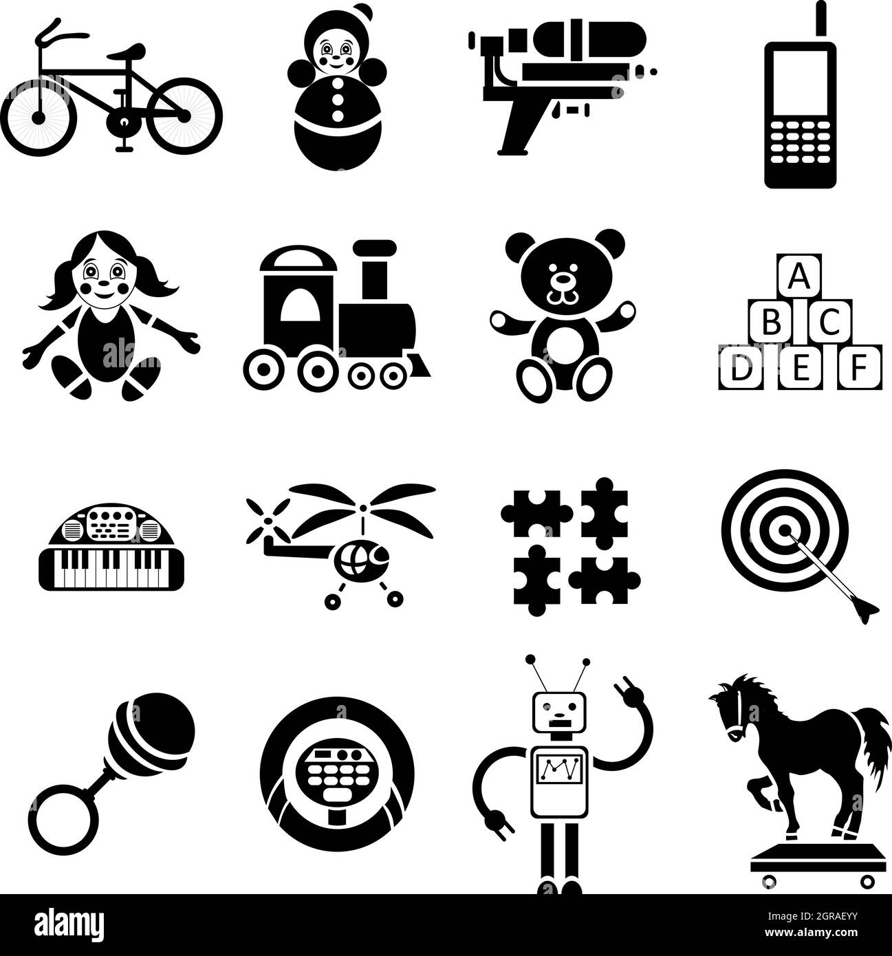 Childrens toys icons set, simple style Stock Vector Image & Art - Alamy