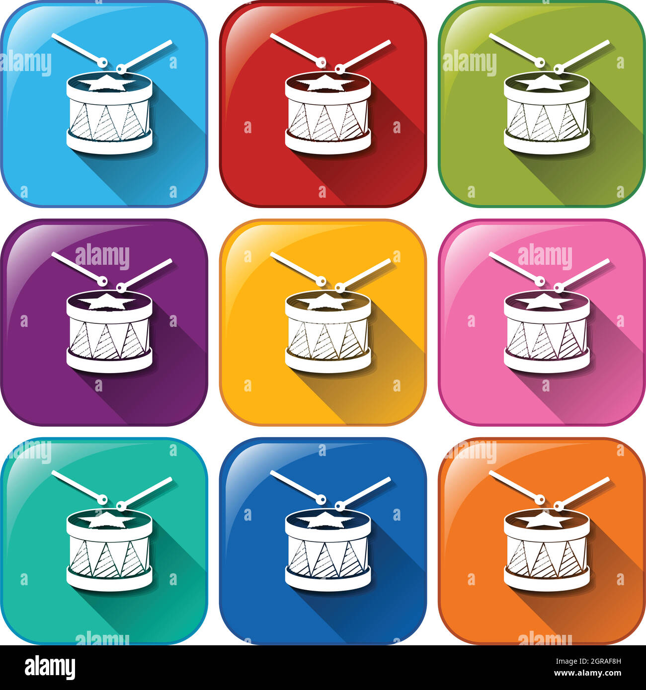 Buttons with drum toys Stock Vector Image & Art - Alamy