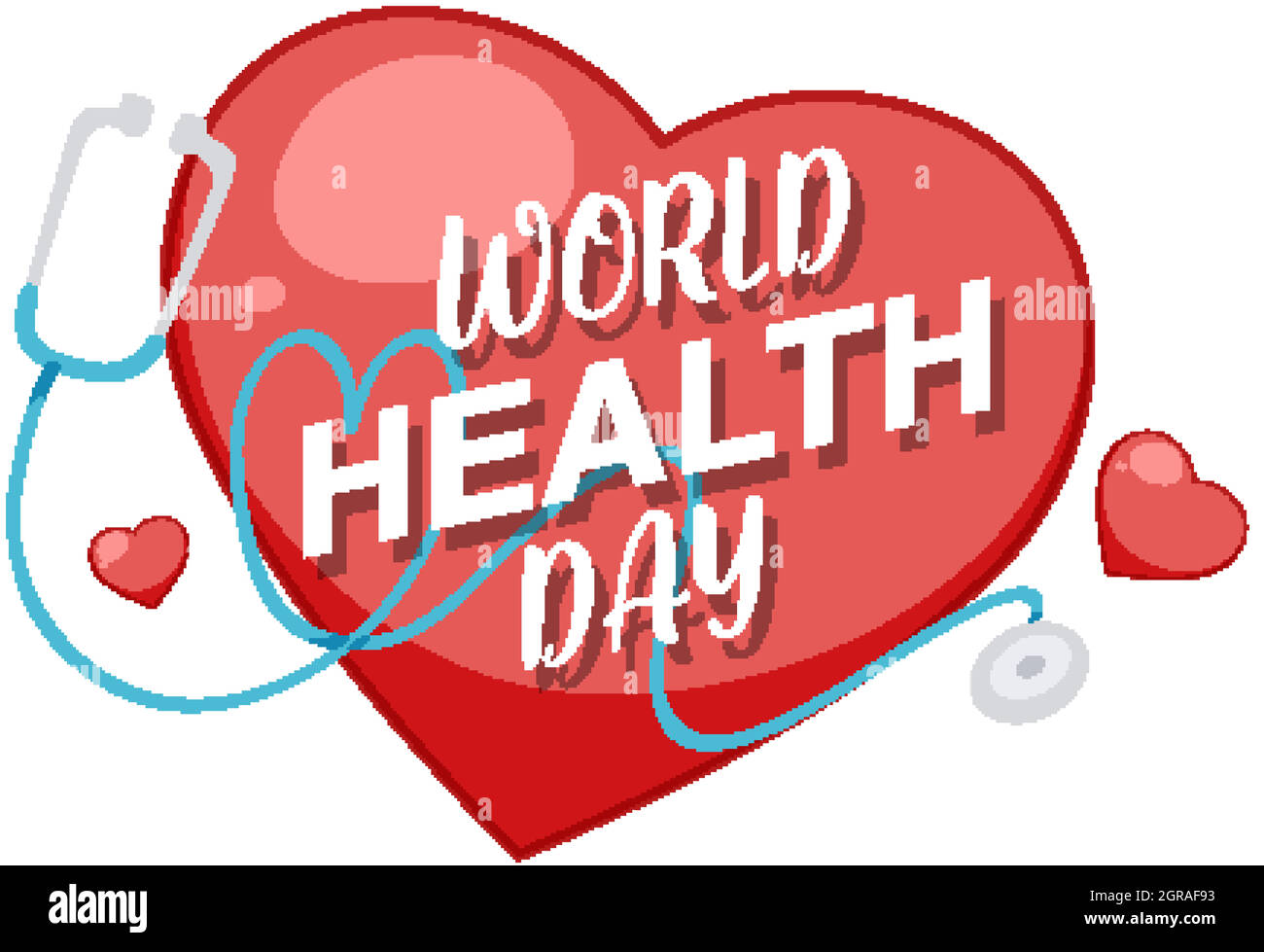 Sticker design with heart and stethoscope for world health day Stock ...