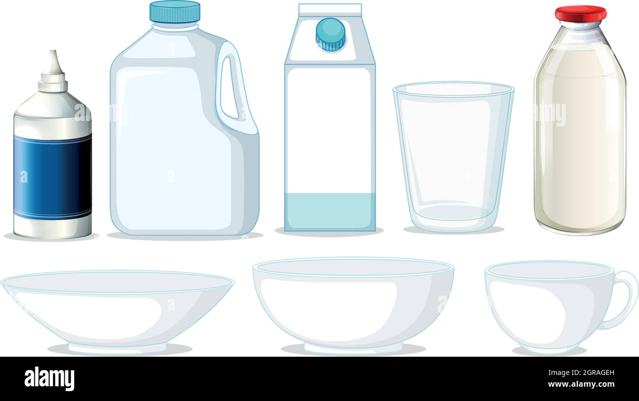 Set of different containers Stock Vector Image & Art - Alamy