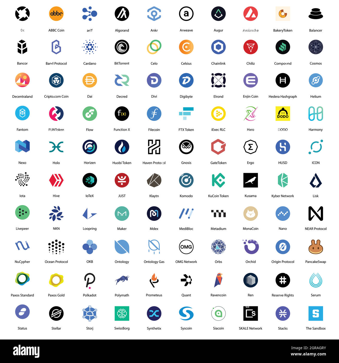 Vector illustration set, collection of crypto currency blockchain flat ... Vector illustration set, collection of crypto currency blockchain flat ...