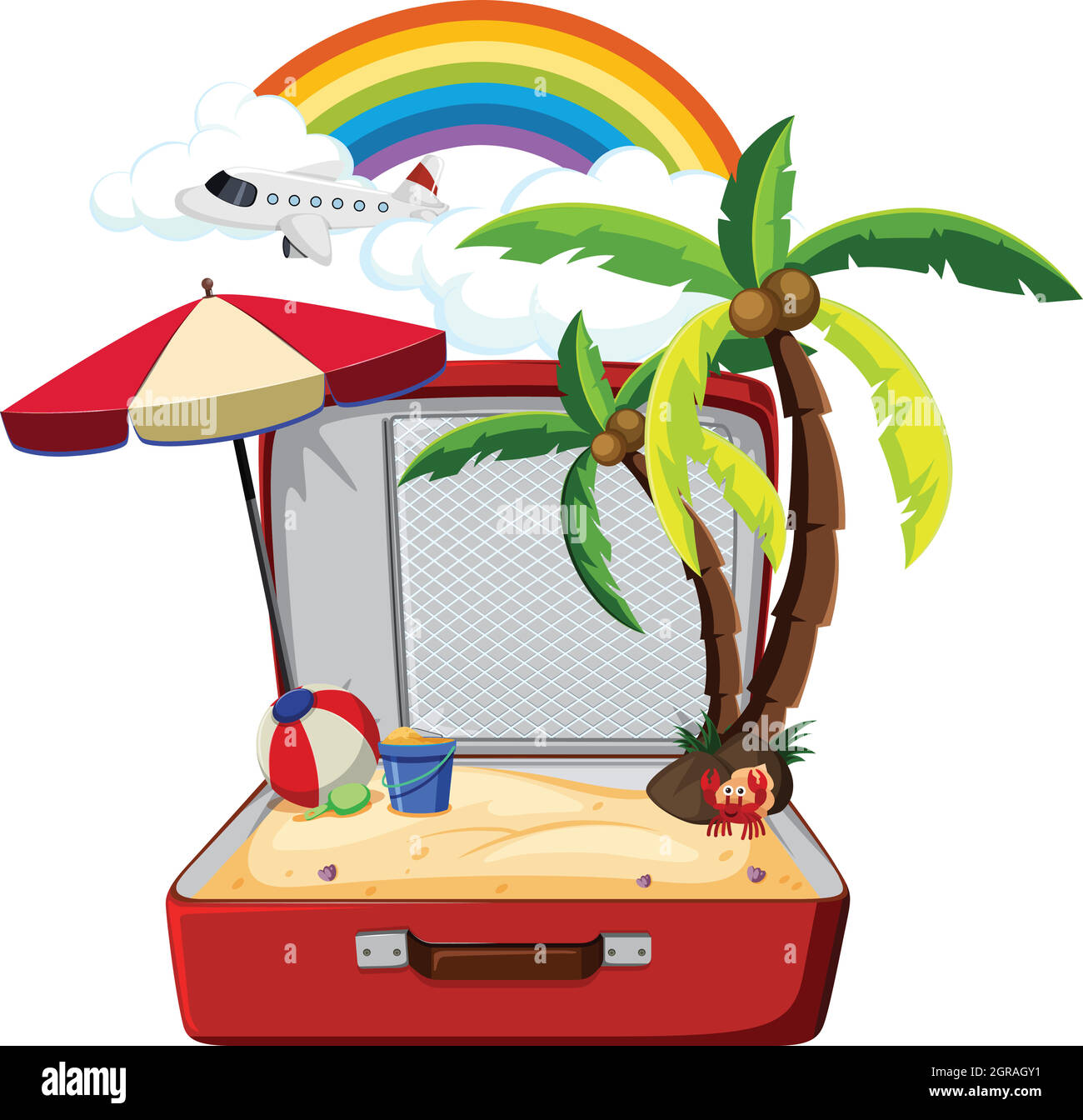 Summer element in suitcase Stock Vector Image & Art - Alamy