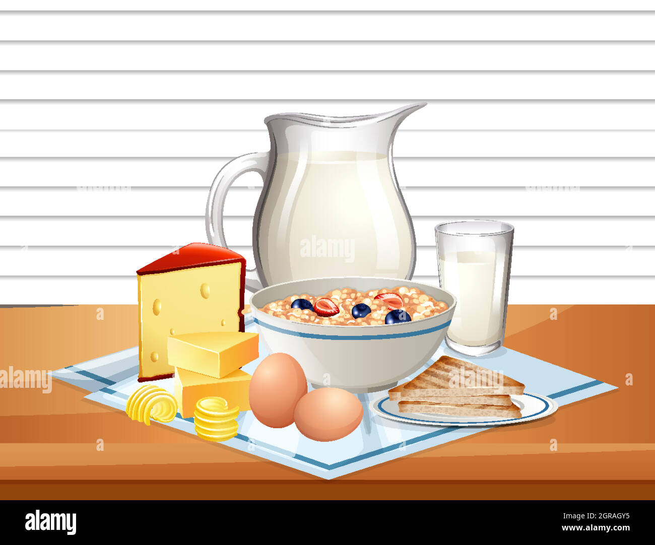 Eating breakfast cereal Stock Vector Images - Alamy
