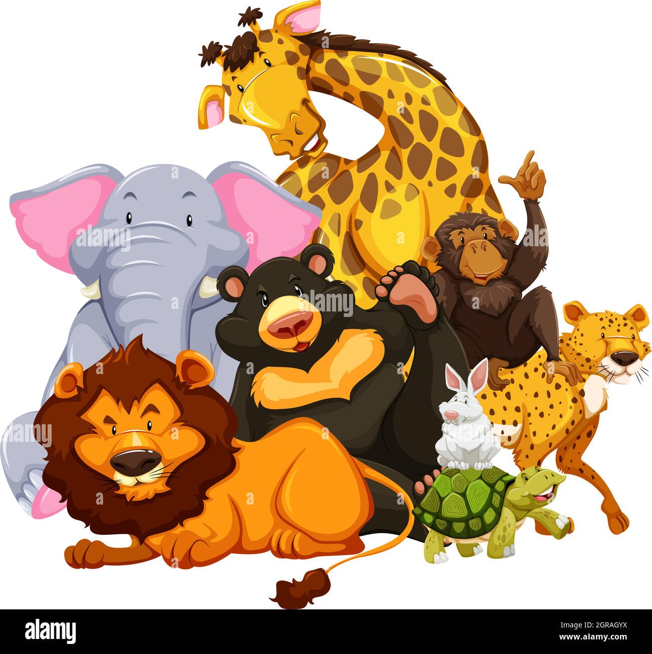 Wild animals together Cut Out Stock Images & Pictures - Alamy